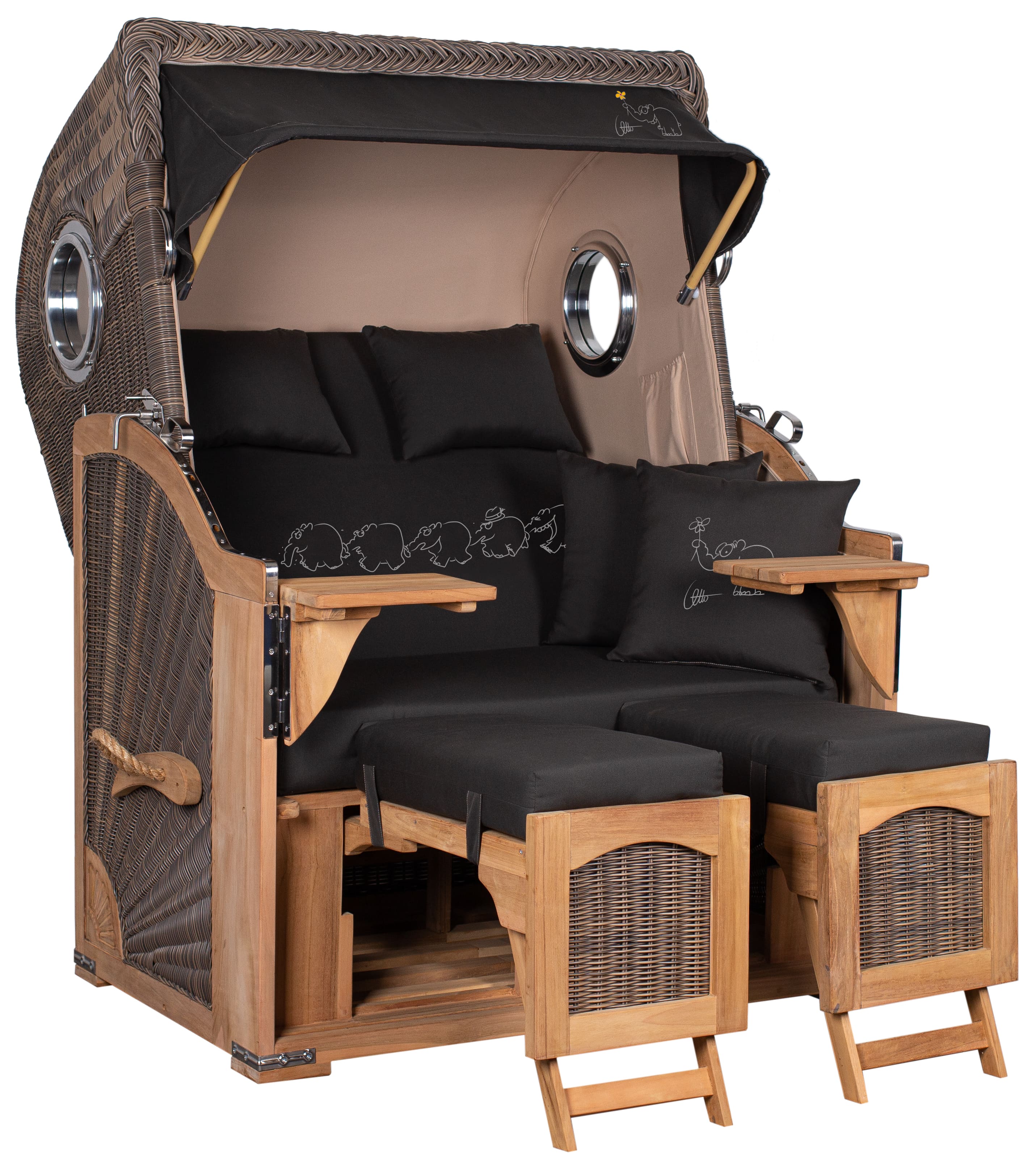 Strandkorb 2-Sitzer im Ottifant Design by Otto Waalkes | Ottifant.de